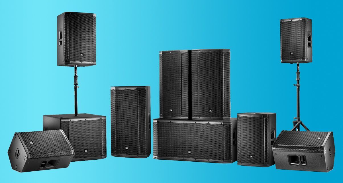 large dj setup speakers